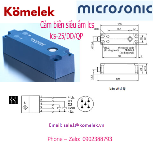 Cảm biến siêu âm Lcs-25/DD/QP Microsonic - Công ty TNHH Komelek Việt Nam